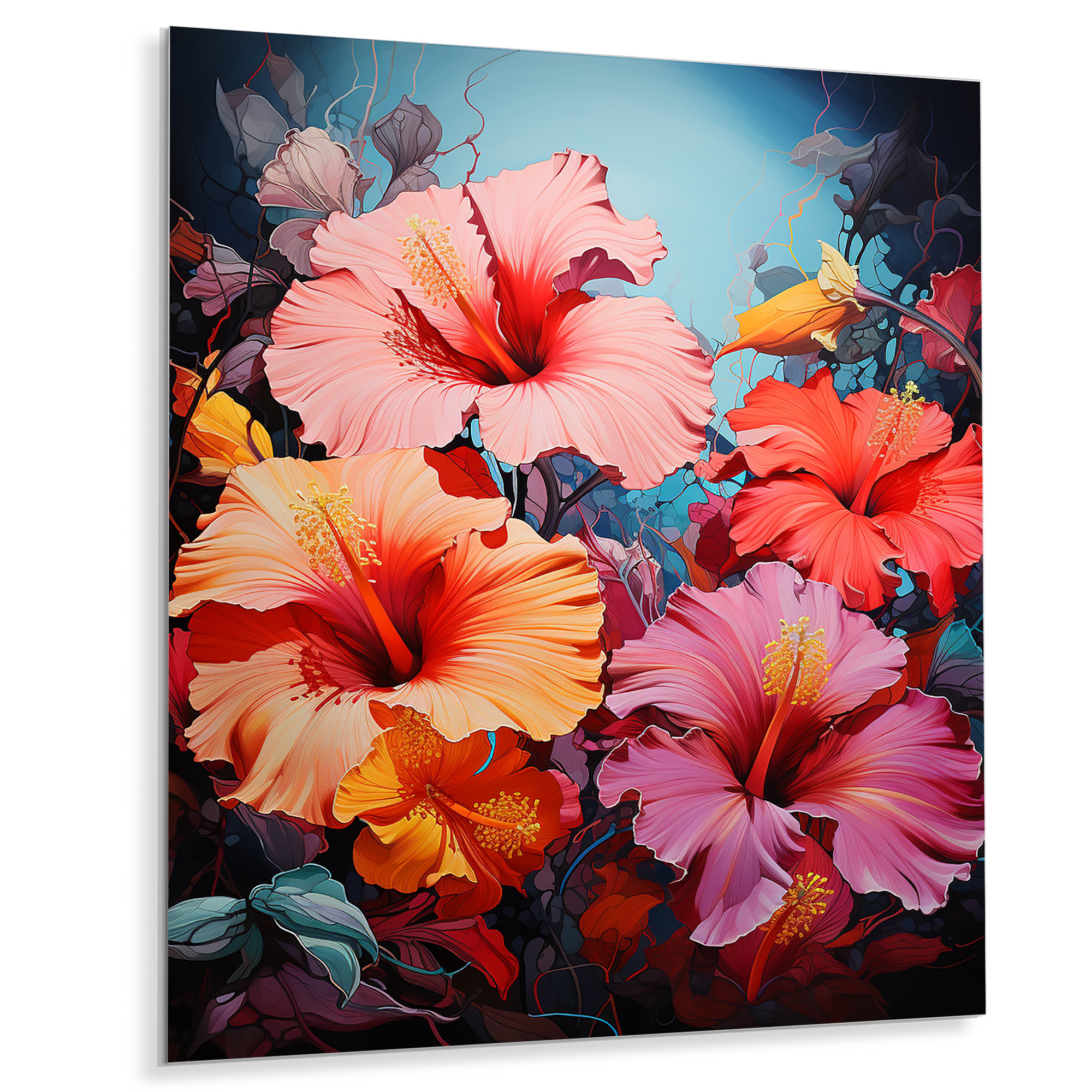 Alcott Hill® Hibiscus Hibiscus Harmony II - Floral Metal Art Print | Wayfair